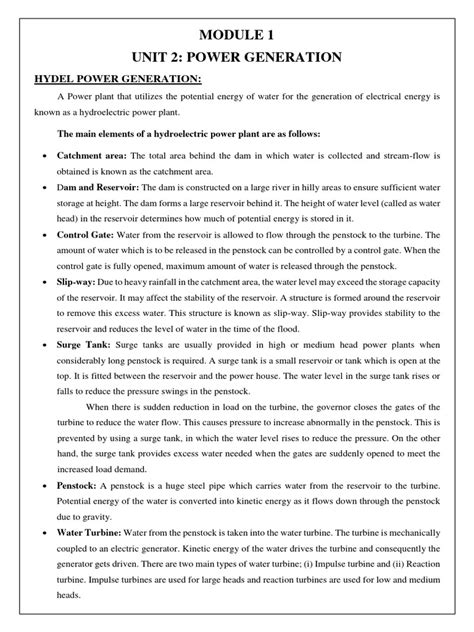 Module 1 Unit 2 Power Generation Pdf Nuclear Reactor Wind Power