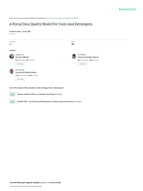 a portal data quality model for users and develope pdf data quality