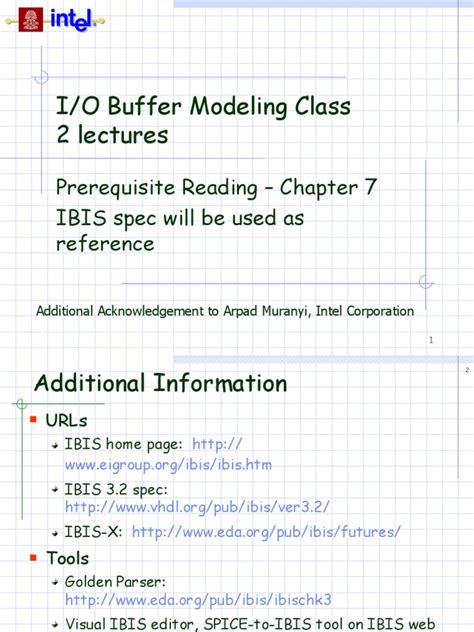 i o buffer modeling class 2 lectures prerequisite reading chapter 7