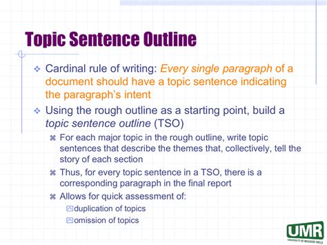 Topic Sentence Outline
