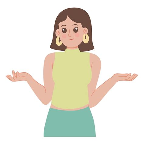 Premium Vector Portrait Of Woman With Short Hair Showing Dont Know