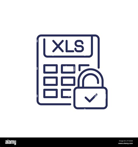 Protect Xls Document Line Icon Stock Vector Image Art Alamy
