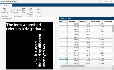 Image Region Analyzer Browse And Filter Connected Components In Image