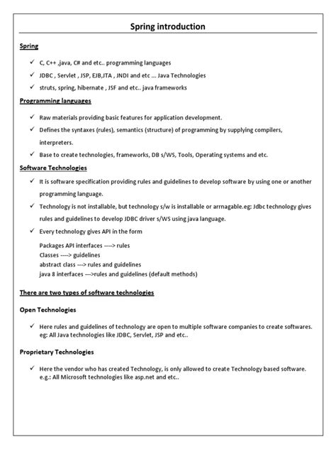 Spring Introduction Pdf Enterprise Java Beans Java Programming