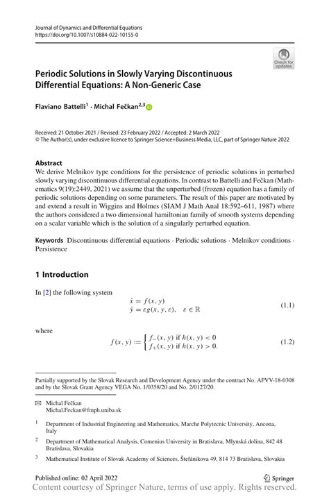 Periodic Solutions In Slowly Varying Discontinuous Differential
