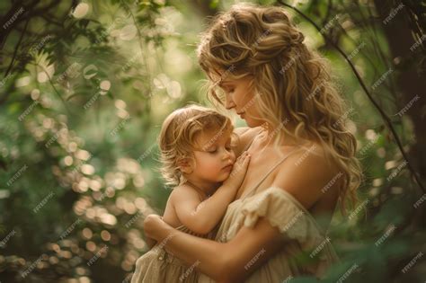 Premium Photo | Tender Embrace between Mother and Child in Serene Nature Loving Family Moment ...