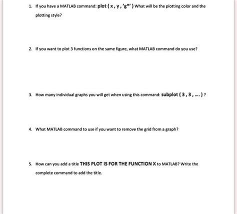 Solved If You Have Matlab Command Plot 8 What Will Be The
