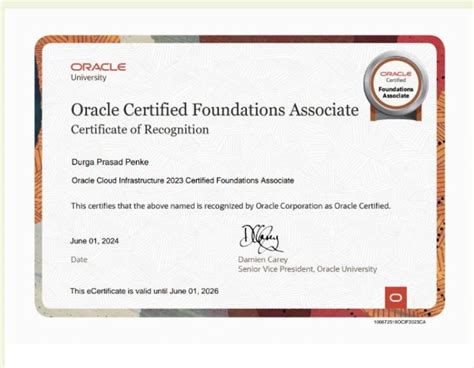 Durga Prasad Penke On Linkedin Vijay Oracleacademy