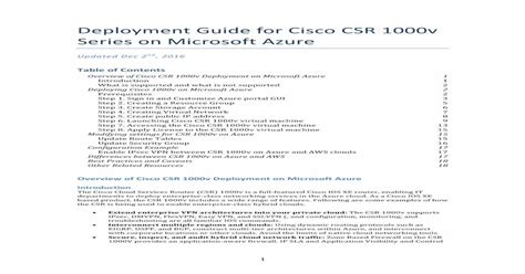 Pdf Cisco Csr 1000v Series Cloud Services Router Deployment · Pdf