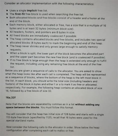 consider an allocator implementation with the