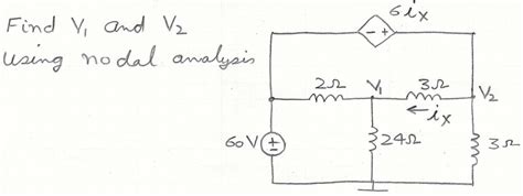Solved Find V And V Using Nodal Analysis Chegg Com