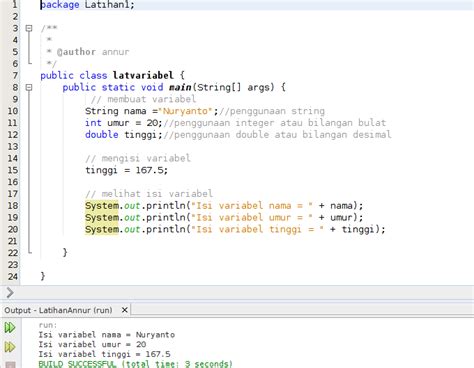 Penggunaan Variabel Dan Tipe Data Di Java Cahaya Pengetahuan