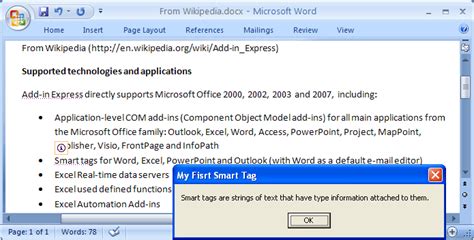Developing Smart Tags For Word Excel Outlook PowerPoint In Delphi