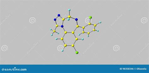 Triazolam Molecular Structure Isolated On Grey Stock Illustration