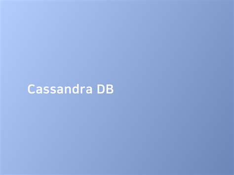 cassandra db 코드너리