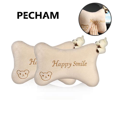 Pecham 1คู่ หมอนรองคอ ลายการ์ตูนน่ารัก แบบสากล สําหรับพนักพิงศีรษะรถยนต์ Shopee Thailand