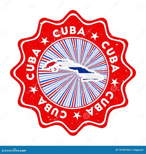 Cuba Round Grunge Stamp With Country Map And Stock Vector Illustration Of Discover Country