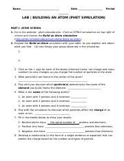 PHET SIMULATION BUILD AN ATOM Docx Name Date Period LAB BUILDING AN ATOM PHET SIMULATION