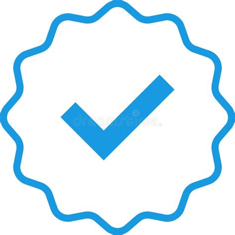 Blue Check Mark Tick Verification Icon Symbol Vector Stock Vector Illustration Of Blue