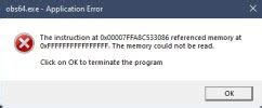 OBS Crashing After Update To OBS Forums