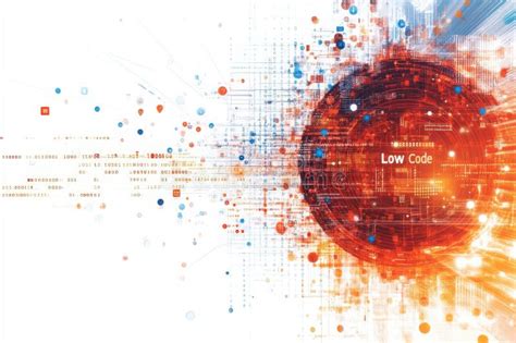 Exploring The Vibrant World Of Low Code Through Dynamic Coding Symbols And Abstract Designs