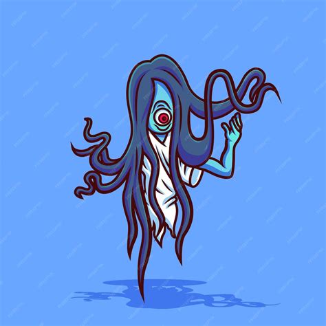 Premium Vector Vector Cartoon Ghost Girl Japan Named Yurei Or Ghost Girl Vector Yokai Japan