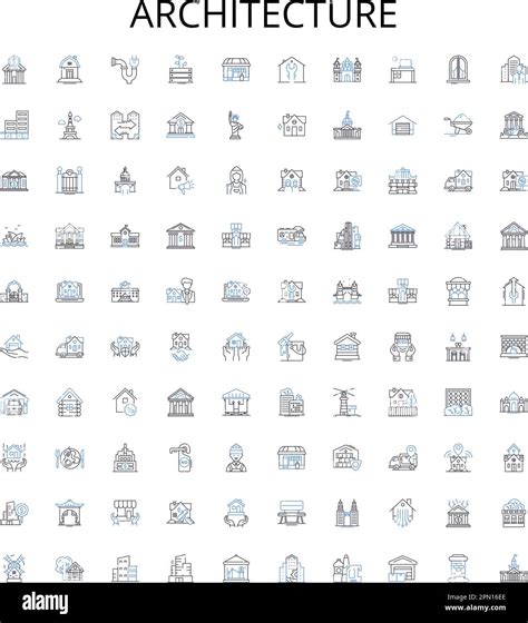 Architecture Outline Icons Collection Architecture Structure Design