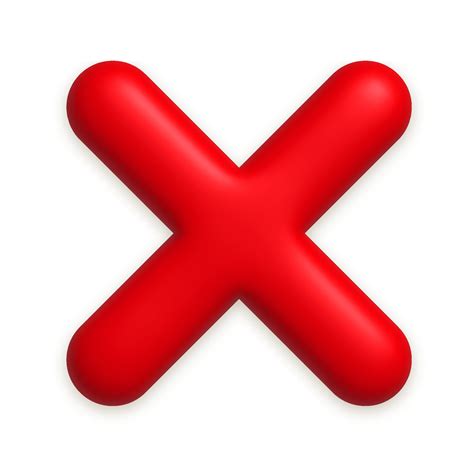 Red Cancel Cross Mark Icon 3d Realistic Design Element 21346560