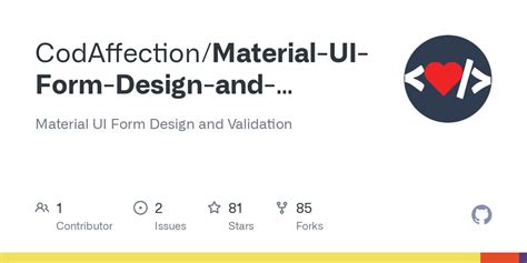 GitHub CodAffection Material UI Form Design And Validation Material UI Form Design And Validation