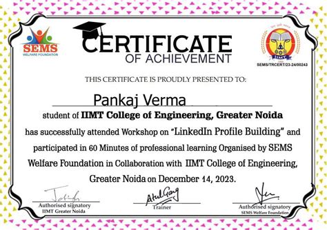 Pankaj Verma On Linkedin I Have Successfully Completed Workshops On Linkedin Profile Building And