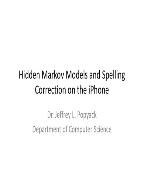 Iphone Spelling Correction Pdf Markov Chain Cognition