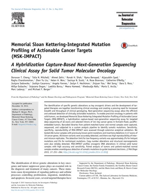 A Hybridization Capture Based Next Generation Sequencing Clinical Assay For Solid Tumor