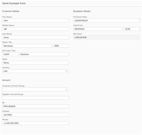 Form Simple Form SAP Fiori Design Guidelines