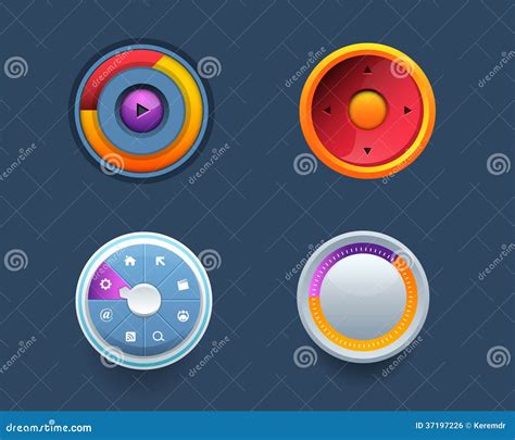 Vector Web Template Button Ui Sets Stock Vector Illustration Of Pause Form