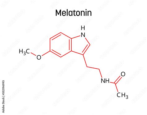 Melatonin Molecular Structure Melatonin Is A Hormone Controlling Sleep
