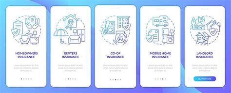Blue Gradient Onboarding Mobile App Screen Showcasing Various Etiquette Types Vector Digital