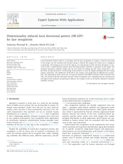 Pdf Dr Ldp Efficient Face Recognition Descriptor