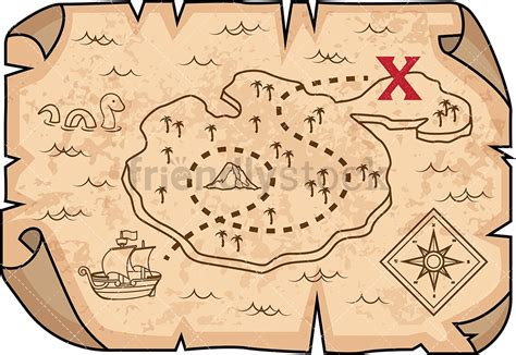 Treasure Map Cartoon Clipart Vector Friendlystock Images And Photos