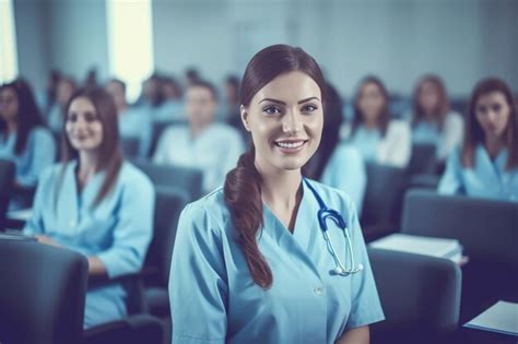 premium ai image nurse doctor sit lesson medical exam generate ai