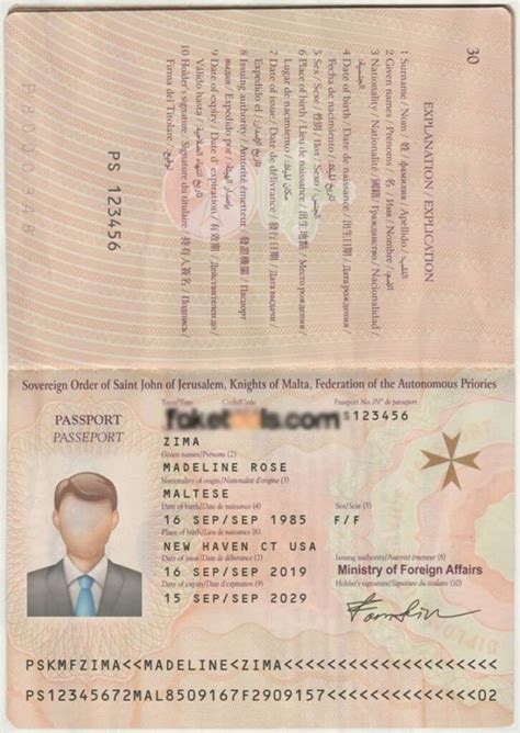 Malta Passport Template Psd Photoshop File