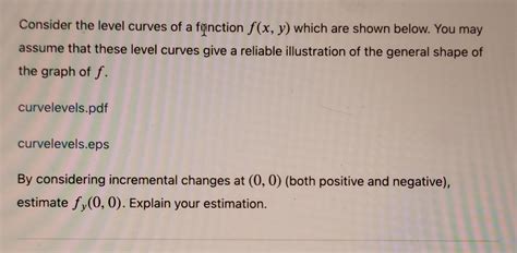 Solved Consider The Level Curves Of A Fonction F X Y Which Chegg