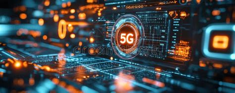 Digital Futuristic Representation Of 5g Technology Connectivity And Innovation Stock Image