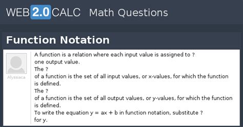 View Question Function Notation