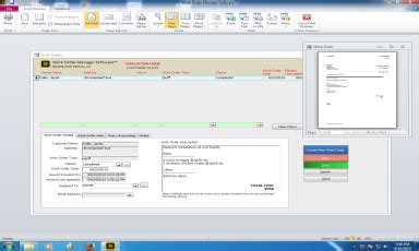 Work Order Database Management Software Work Order System For Windows DB Pros