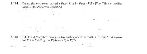 solved 2 104 if a and b are two events prove that p anb