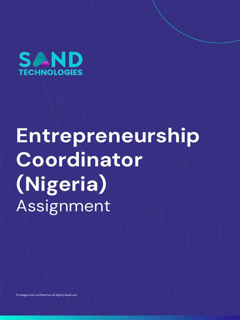 Entrepreneurship Coordinator Assignment Pdf Entrepreneurship Career And Growth