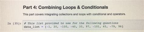 Solved Part 4 Combining Loops Andconditionals This Part
