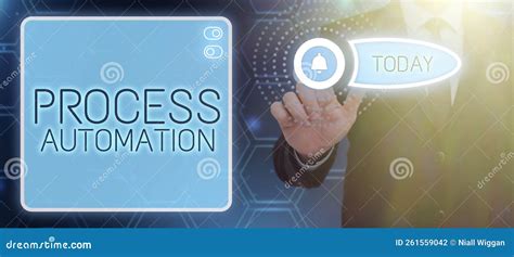 Hand Writing Sign Process Automation Internet Concept The Use Of Technology To Automate