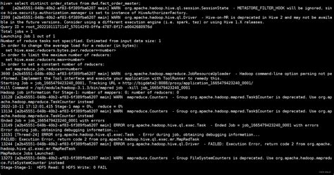 Error While Processing Statement Failed Execution Error Return Code 2 From Orgapachehadoop