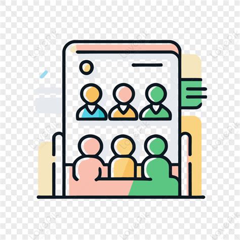 태블릿의 소셜 미팅 앱 아이콘 플랫 라인 아이콘 벡터 우수이 미니멀리즘 Png 일러스트 무료 다운로드 Lovepik